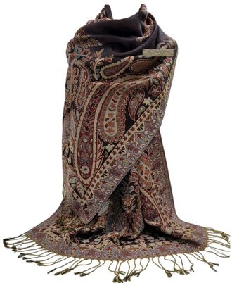 GFM Pashmina-Schal, Blumenmosaik Gr. 90, S13-ghkek - Brown