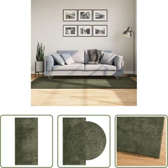 vidaXL Teppich f&uuml;r Wohnzimmer - Teppich HUARTE Kurzflor Weich und Waschbar Waldgr&uuml;n 100x200 cm