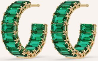 VEYNOU Veynou Creolen Eden Eternity Big Aus 14 Karat Gelbgold Und 9ct. Smaragden gold