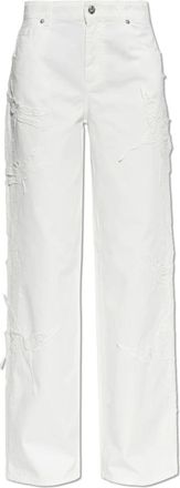 Blumarine Femme, Jeans, Blanc, Taille: 34 FR Jeans avec Inserts en Dentelle