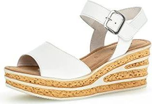 Gabor Sandales d&eacute;contract&eacute;es &agrave; lani&egrave;res pour femme, Blanc., 40.5 EU