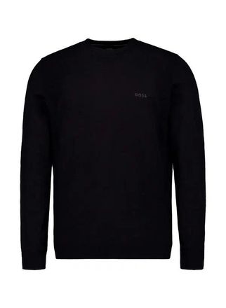 HUGO BOSS Herren Pullover schwarz unifarben