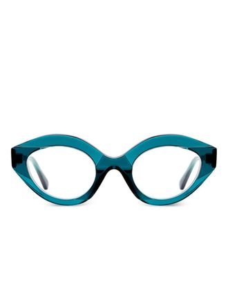 Kuboraum lunettes de vue &agrave; monture ovale - Bleu