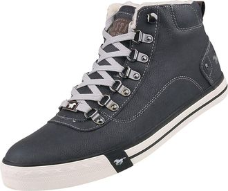 Mustang Jeans Herren Stiefelette Schn&uuml;rboot High Top Sneaker Warmfutter 4103-601, Gr&ouml;&szlig;e:44 EU, Farbe:Schwarz
