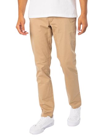 GANT Herren Slim Twill Chinos Klassische Hose, Dark Khaki, 34W / 32L EU