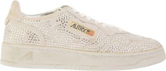 Autry Low-Top Sneaker - Medalist Low - Suede Trainers With Rhinestones - Gr. 36 (EU) - in Grau - f&uuml;r Damen