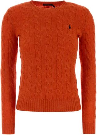 Polo Ralph Lauren Femme, Pulls, Orange, Taille: 36 FR Pull avec d&eacute;tails tiss&eacute;s