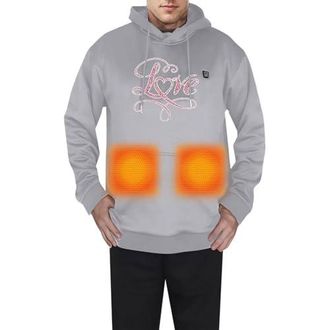 Generic Sweat &agrave; capuche chaud 2026 pour la Saint-Valentin, lautomne et lhiver pour hommes, femmes, couples, chargement USB, v&ecirc;tements de Saint-Valentin chauds
