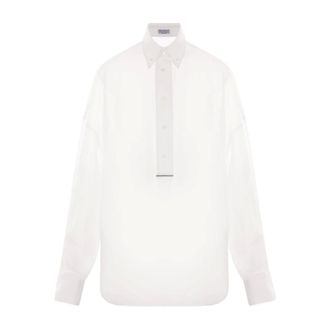 Brunello Cucinelli Blouse D&eacute;tail Monili - Femme - Blouses et Chemises - Blanc - Taille: 44 FR