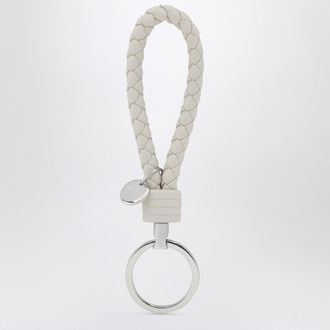Bottega Veneta Intrecciato Schl&uuml;sselanh&auml;nger in Wei&szlig;