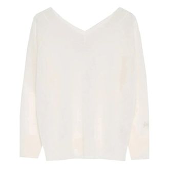 Marella Femme, Pulls, Blanc, Taille: 40 FR Jasmine V-neck Tricots