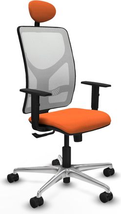 Piqueras y Crespo B&uuml;rostuhl mit hoher R&uuml;ckenlehne, 1D-Armlehnen, h&ouml;henverstellbare Lendenwirbelst&uuml;tze und festes Kopfteil, ausgestattet mit Sincro 3 Positionen und Schn