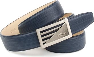 Anthoni Crown Herren Ledergürtel Gürtel, dunkelblau, 95