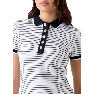 Guess Robe courte ray&eacute;e &agrave; col polo contrastant