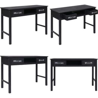 vidaXL Konsolentisch Schwarz 110 x 45 x 76 cm Holz - Schreibtisch - Konsole - Wohnzimmerm&ouml;bel - Sideboard - Deko Regal - Home & Living