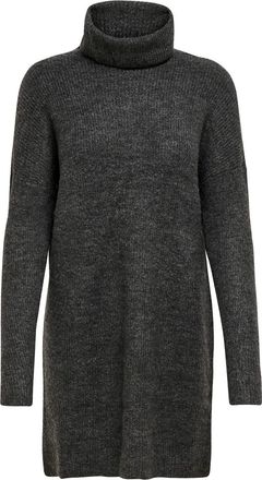 Only Onljana L/S Cowlnck Dress Wool KNT Noos Damenkleid, Asphaltgrau, Small