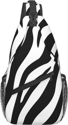 Generic Sacoche Bandouliere Texture noire Casual Sac De Poitrine Antivol Crossbody Bag pour Voyage Camping Cyclisme