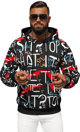 OZONEE Herren Kapuzenpullover Sweatjacke Sweatshirt Farbvarianten Kapuzenjacke Kapuzenpulli Kapuze Langarm Hoodie Sport Style Casual Fitness Training Motiv J