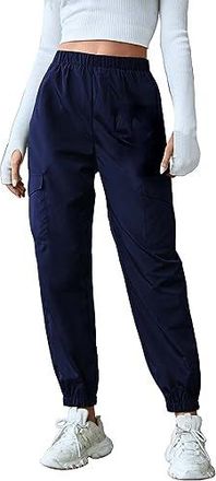 Generic Pantalon de jogging cargo pour femme - Sport de plein air - Pantalon de jogging décontracté - Taille élastique à enfiler - Confortable - Pantalon de s