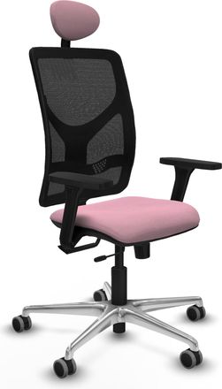 Piqueras y Crespo B&uuml;rostuhl, rosa, mit 3D-Armlehnen, h&ouml;henverstellbarer Lendenwirbelst&uuml;tze und festem Kopfteil, ausgestattet mit Syncro/Traslack und Schneideschaum, Sch