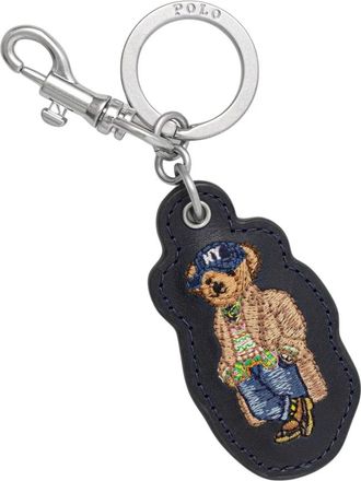 Polo Ralph Lauren Porte-cl&eacute;s en cuir Bear - Homme - Accessoires - Bleu - Taille: ONE Size