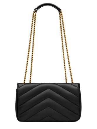 Saint Laurent Womens Shoulder Bag Loulou Small Black Leather