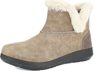 Inblu Femme Pantoscarpe Stivaletti Donna Con Ecopelliccia E Plantare Imbottito Estraibile Bottine, Marron, 37 EU