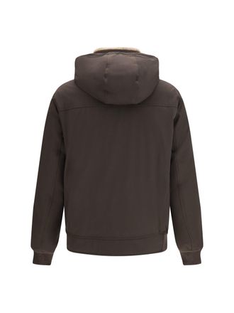 Brunello Cucinelli Nylon with Removable Hood Down Jacket - Brown