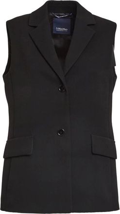 Max Mara Femme, Vestes, Noir, Taille: 36 FR Gilet en cady coupe droite