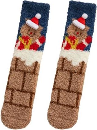 Generic Chaussettes de randonn&eacute;e chaudes en peluche corail pour femme, taille 40, caf&eacute;, Taille unique