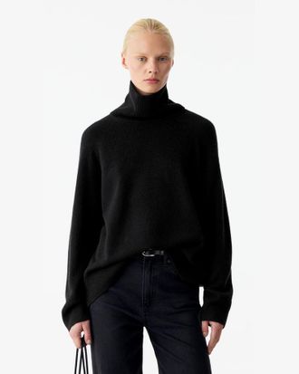Arket Rollkragenpullover Aus Reinem Kaschmir -Schwarz