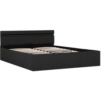 vidaXL Bett mit Bettkasten Hydraulisch led Dunkelgrau Stoff 140x200 cm Vidaxl 173703