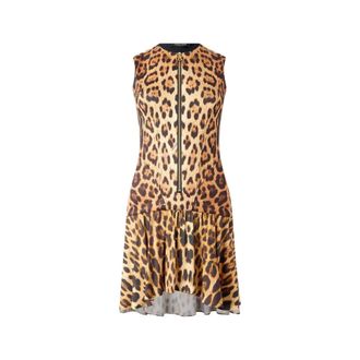 Roberto Cavalli Mini-Kleid mit Allover-Jaguarfell-Print - - Dresses - Damen - Braun - S