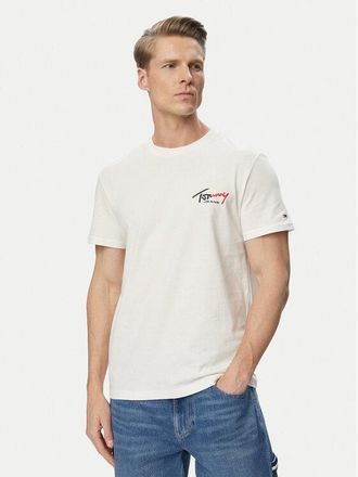 Tommy Jeans T-Shirt DM0DM22538 Wei&szlig; Slim Fit