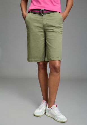 Laura Scott Chinoshorts LAURA SCOTT, Damen, Gr. 36, N-Gr, khaki, Twill, Obermaterial: 98% Baumwolle, 2% Elasthan, unifarben, bequem kniefrei, Hosen Chinoshorts, w