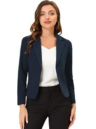 Allegra K Blazer Court Ouvert sur Le Devant pour Femme, S
