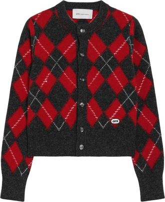 Ami Cardigan col rond avec logo bouclette - Femme - Pulls - Multicolore - Taille: 38 FR