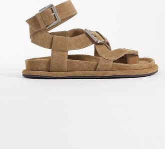 Asos Finley - Sandales &agrave; lani&egrave;res et semelle int&eacute;rieure moul&eacute;e en daim de qualit&eacute; sup&eacute;rieure - Sable-Neutre