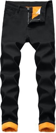 Generic Jean Homme Regular Jeans Pantalon Jeans Homme avec Doublure en Velours Plus pour Plus de Chaleur, Coupe Droite et Slim pour Confort et Style