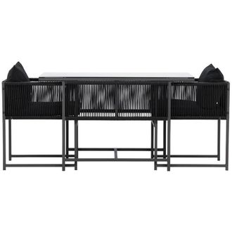 ebuy24 Noto Caf&eacute;-Set 1 Esstisch, 2 St&uuml;hle schwarz