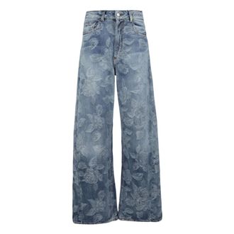 Giuseppe Di Morabito Femme, Jeans, Bleu, Taille: W28 Jacquard Wide-Leg Jeans