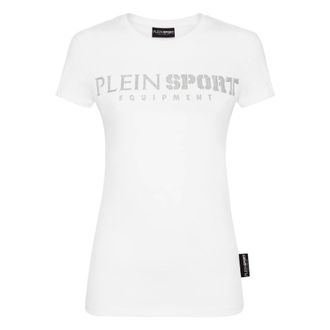 Plein Sport Femme, Tops, Blanc, Taille: 48 FR T-shirt Col Rond MC