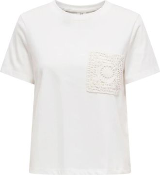 Jacqueline de Yong Shirt JDY JDYSELMS S/S CROCHET POCKET TOP JRS NOOS MAGLIONCINO