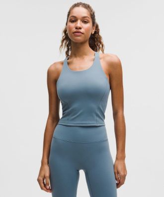 lululemon D&eacute;bardeur Wunder Train dos nageur Maintien moyen, bonnets B/C pour Femmes - Bleu - Taille 10