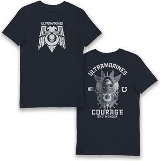 Bioworld Warhammer 40 000 Ultramarines T-shirt Courage and Honour, bleu marine, XXL