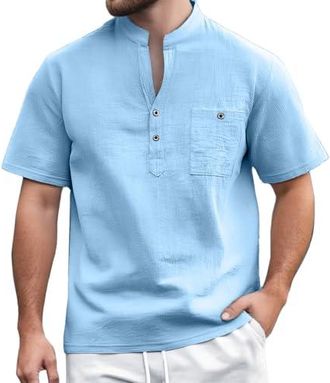 Generico T-shirt pour homme - Jaune - Sweatshirt de sport - Sous-v&ecirc;tement - Manches courtes - Uni - D&eacute;contract&eacute; - Oversize - Manches courtes - Unisexe - T-shir