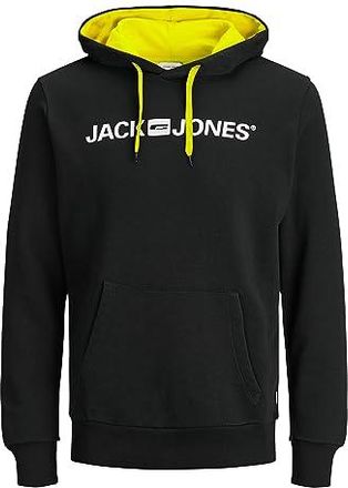 Jack & Jones Sweat à Capuche pour Homme avec Logo imprimé, Noir (Safety Yellow/Reg Fit), XXXL (EU)