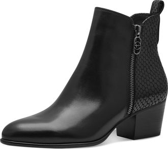 Tamaris Damen Absatzstiefelette bequem; BLACK/STRUCTURE, EU 37