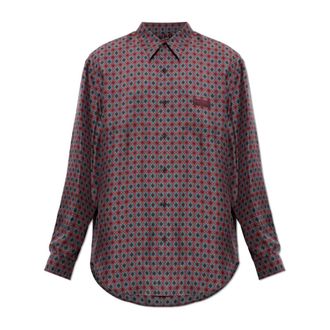 Balmain Chemise en Soie Imprim&eacute;e - Homme - Chemises - Rouge - Taille: 2XL