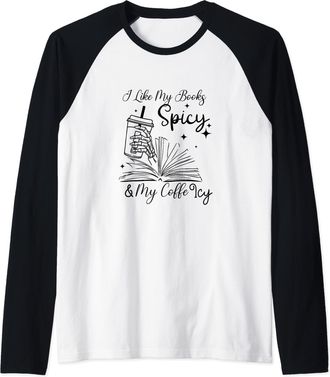 Port & Company Ich mag meine B&uuml;cher scharf und meinen Kaffee Eisig Raglan